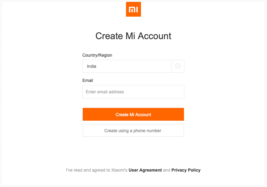 How to create Mi Cloud and Xiaomi account